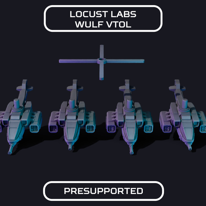 3D Printable 6mm Wulf Vtol by Locust_Labs