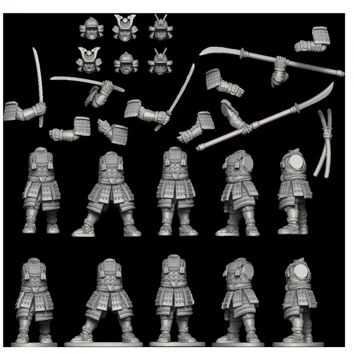3D Printable Armored Samurai (1) by Wargames Atlantic