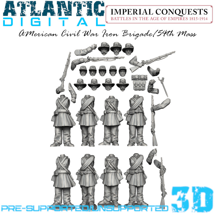 3D Printable American Civil War Iron Brigade/ 54th Mass by Wargames ...
