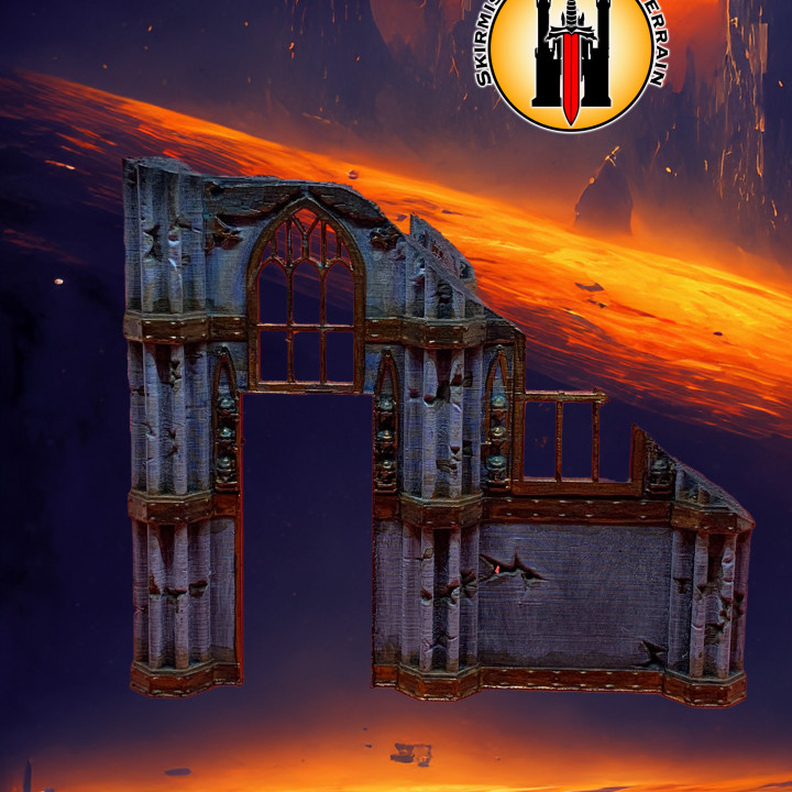 3D Printable Imperial zone ruins 3 by Skirmish Tabletop Terrain