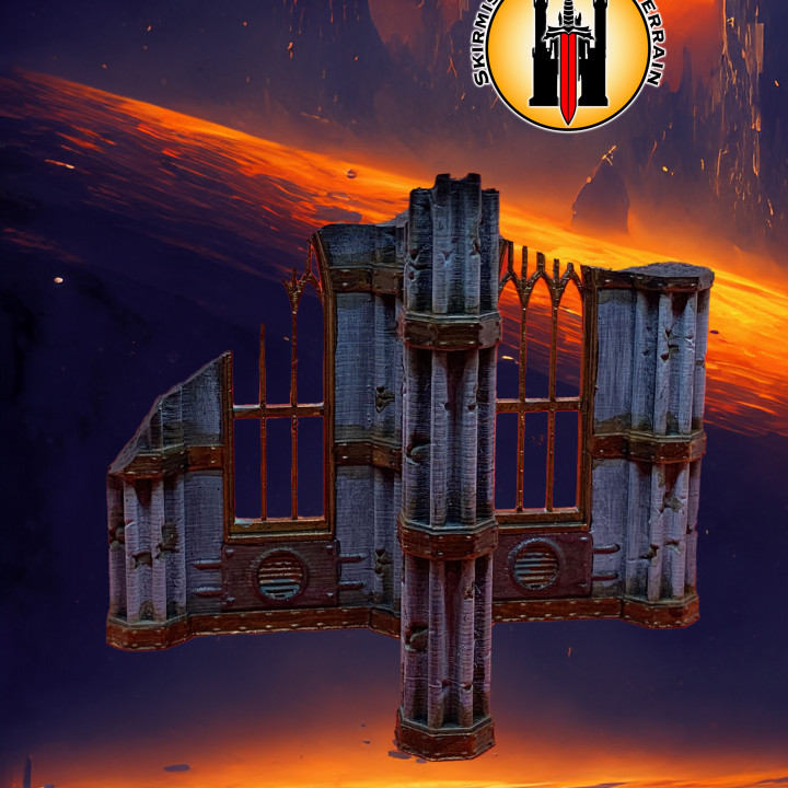 3D Printable Imperial zone ruins 3 by Skirmish Tabletop Terrain