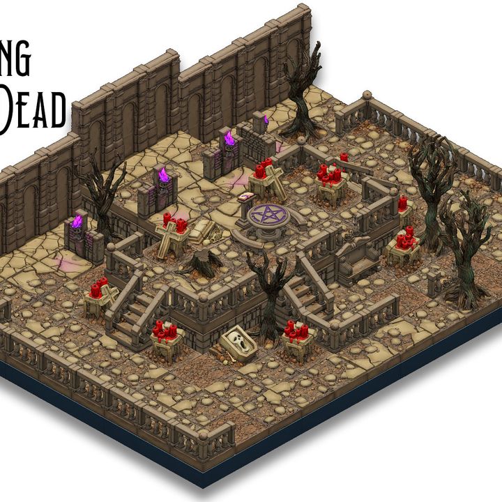 3D Printable THE HAUNTED GRAVEYARD (Dungeon Blocks) by Dungeon Blocks