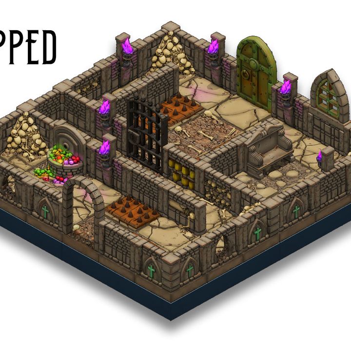 3D Printable THE HAUNTED GRAVEYARD (Dungeon Blocks) by Dungeon Blocks