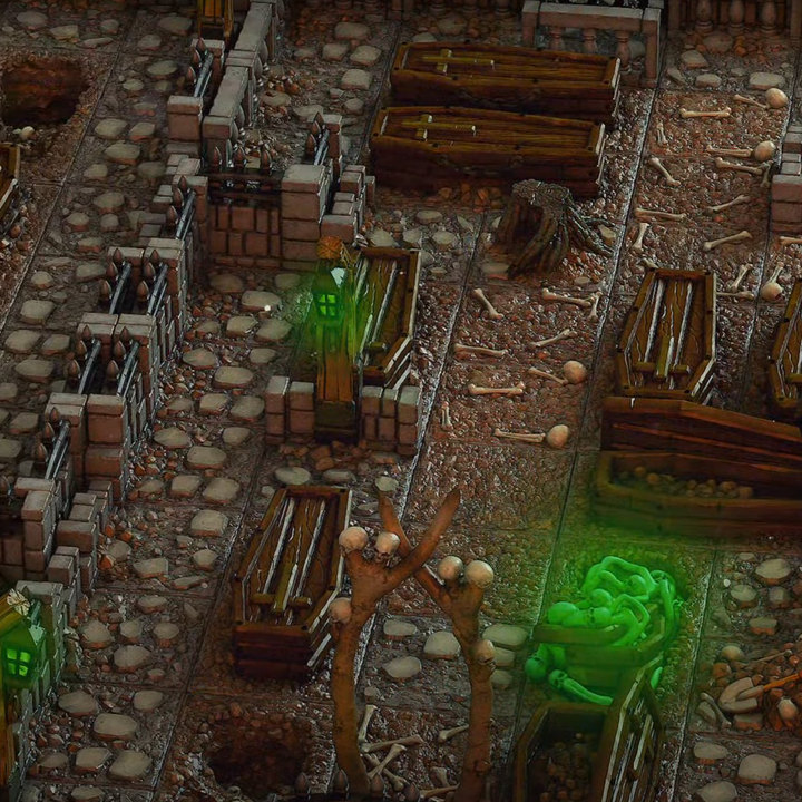 3D Printable THE HAUNTED GRAVEYARD (Dungeon Blocks) by Dungeon Blocks