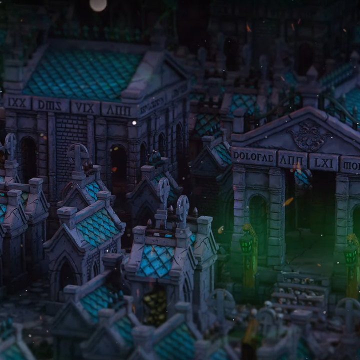3D Printable THE HAUNTED GRAVEYARD (Dungeon Blocks) by Dungeon Blocks