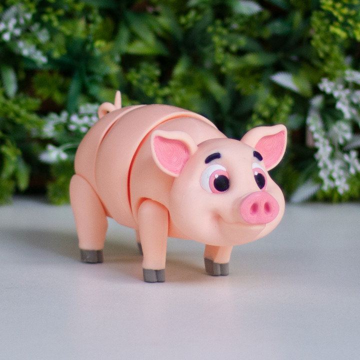 3D Printable PIG, FLEXI, PRINT-IN-PLACE by Rogi Studios