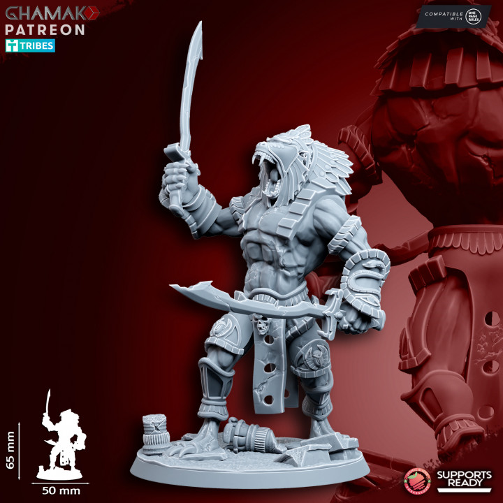 3D Printable NOMARCH GUARDIAN (with twin blades) by Ghamak