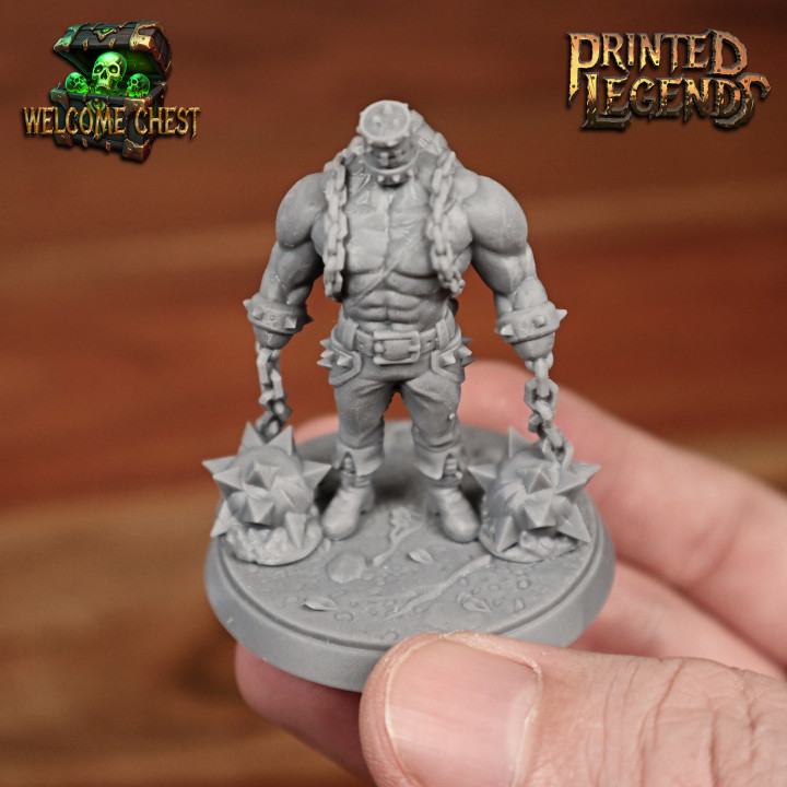 3D Printable Buckethead 01 (50mm Base) by Printed Legends