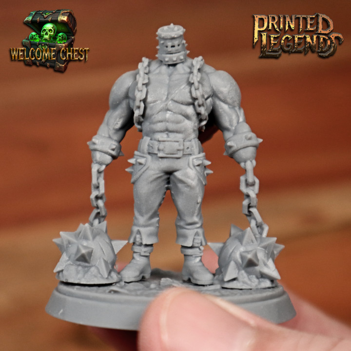 3D Printable Buckethead 01 (50mm Base) by Printed Legends