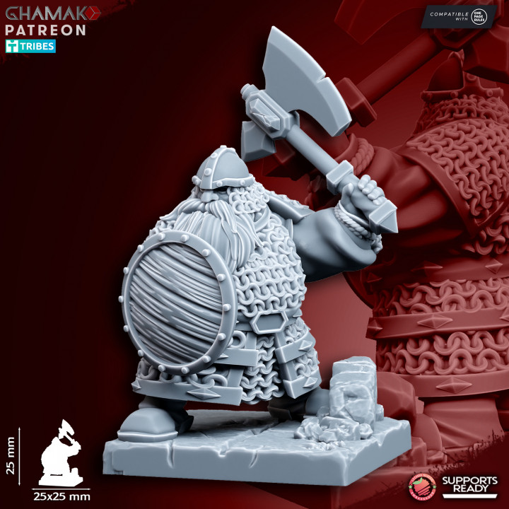 3D Printable Clan Warriors (handweapon and shield) by Ghamak