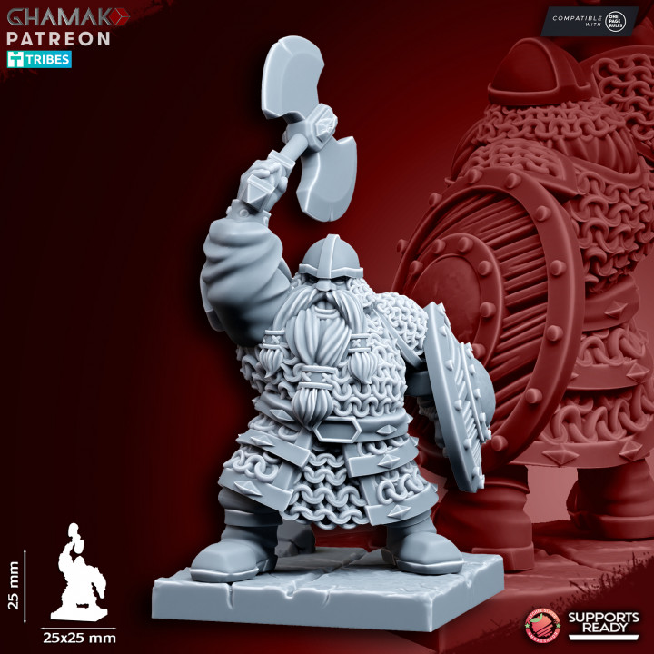 3D Printable Clan Warriors (handweapon and shield) by Ghamak