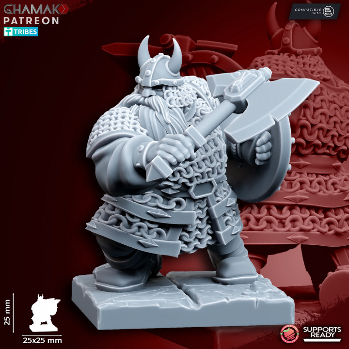 3D Printable Clan Warriors (handweapon and shield) by Ghamak