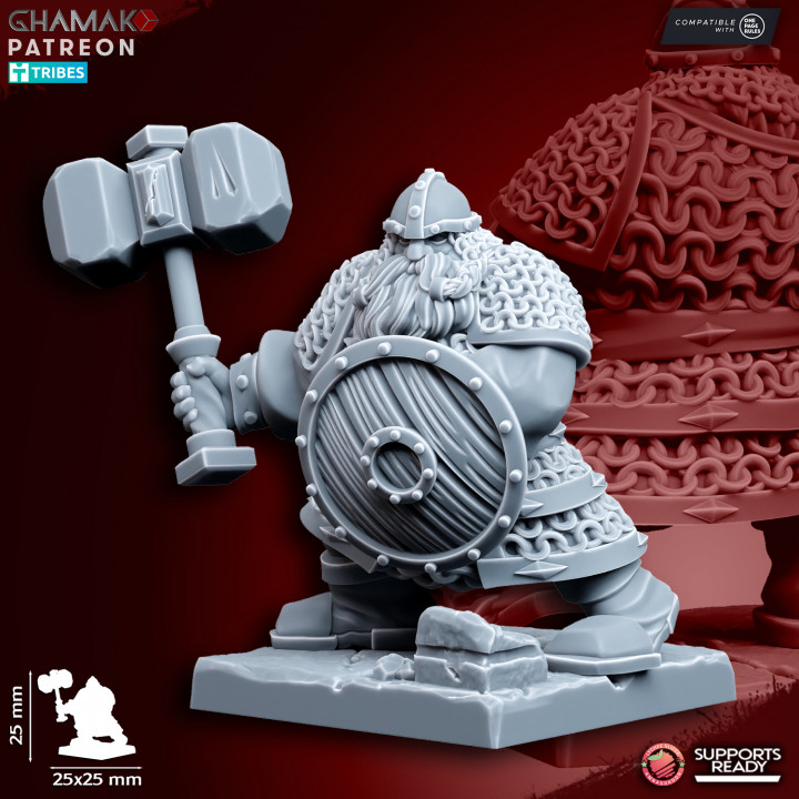 3D Printable Clan Warriors (handweapon and shield) by Ghamak