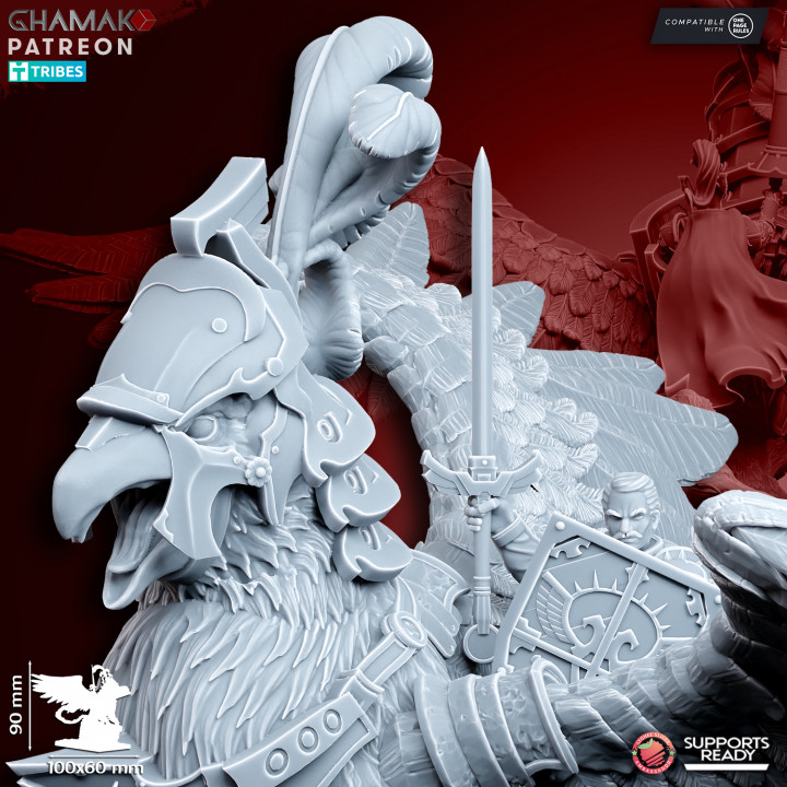 3D Printable Emperor on WarGripphon by Ghamak