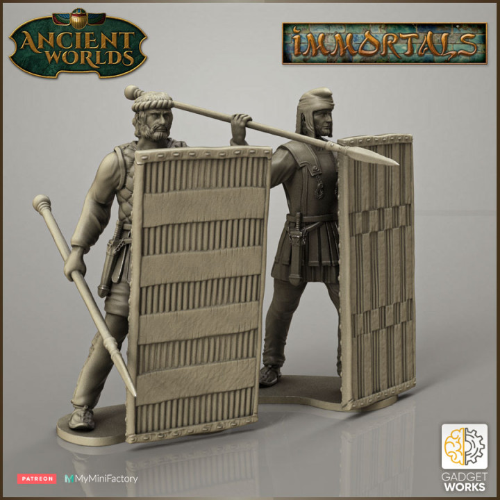 3D Printable 28mm Persian Sparabara shield wall - 'Immortals' by ...