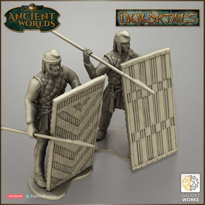 3D Printable 28mm Persian Sparabara shield wall - 'Immortals' by ...