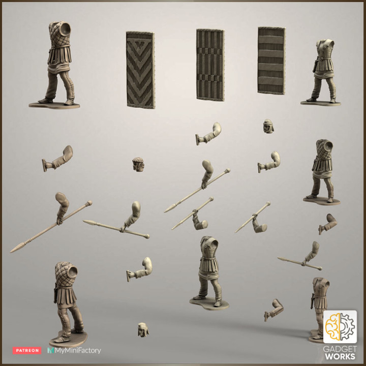 3D Printable 28mm Persian Sparabara shield wall - 'Immortals' by ...
