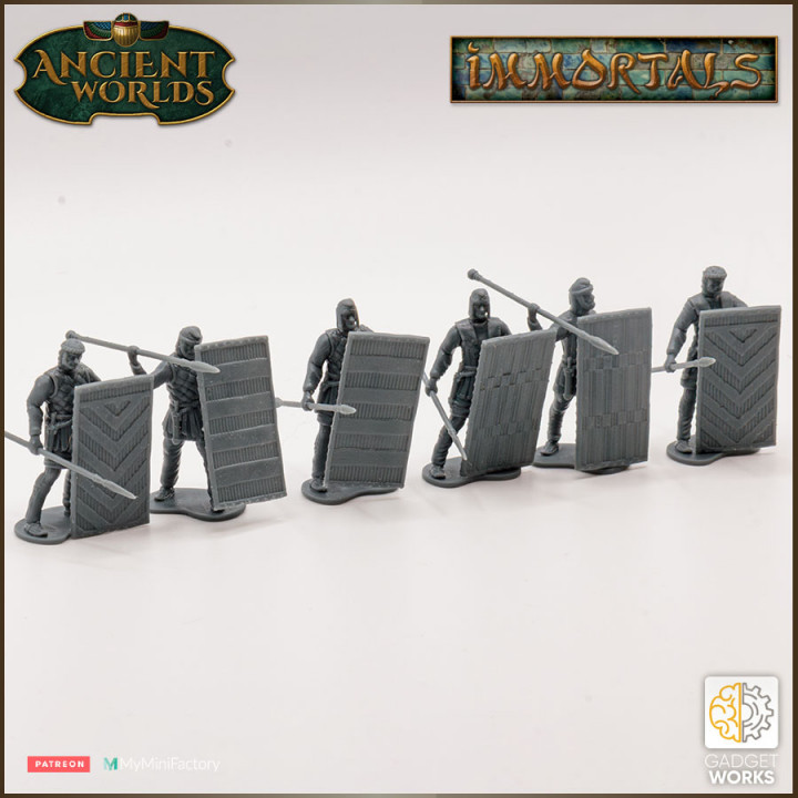 3D Printable 28mm Persian Sparabara shield wall - 'Immortals' by ...