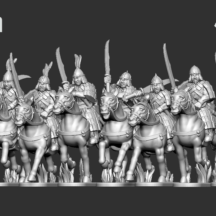 3D Printable 28mm Khitan-Liao Armoured Sabre Horse by Ten Kingdoms ...