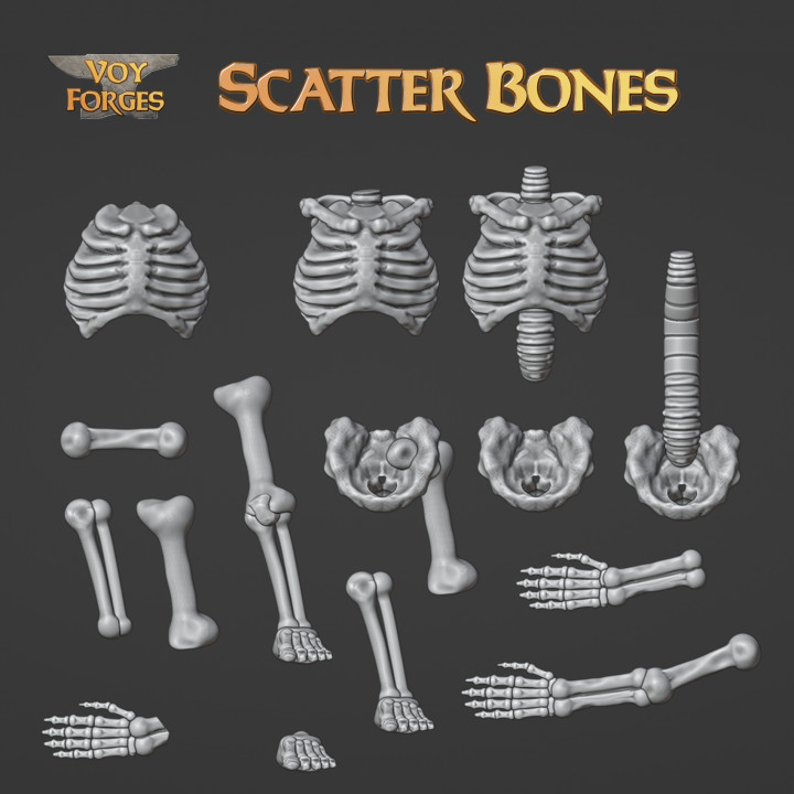 3D Printable Scatter Bones for Basing - Basing Bits by Voy Forges