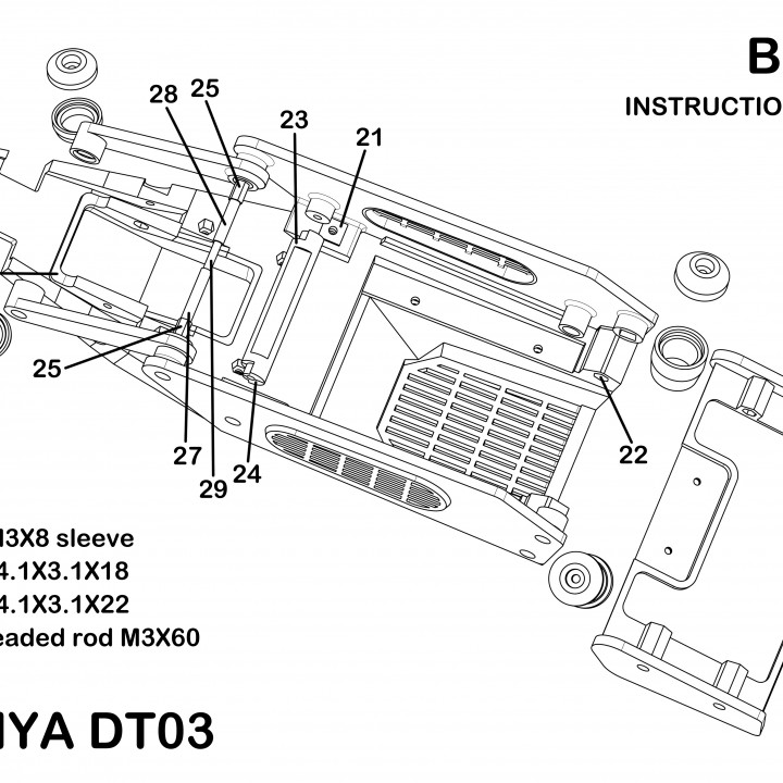 3D Printable Body for TAMIYA DT03 chassis. by Adam Walczak