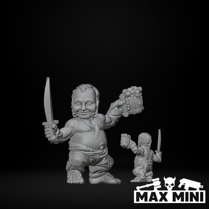 3D Printable Halfling Merc Pirates by Max Mini