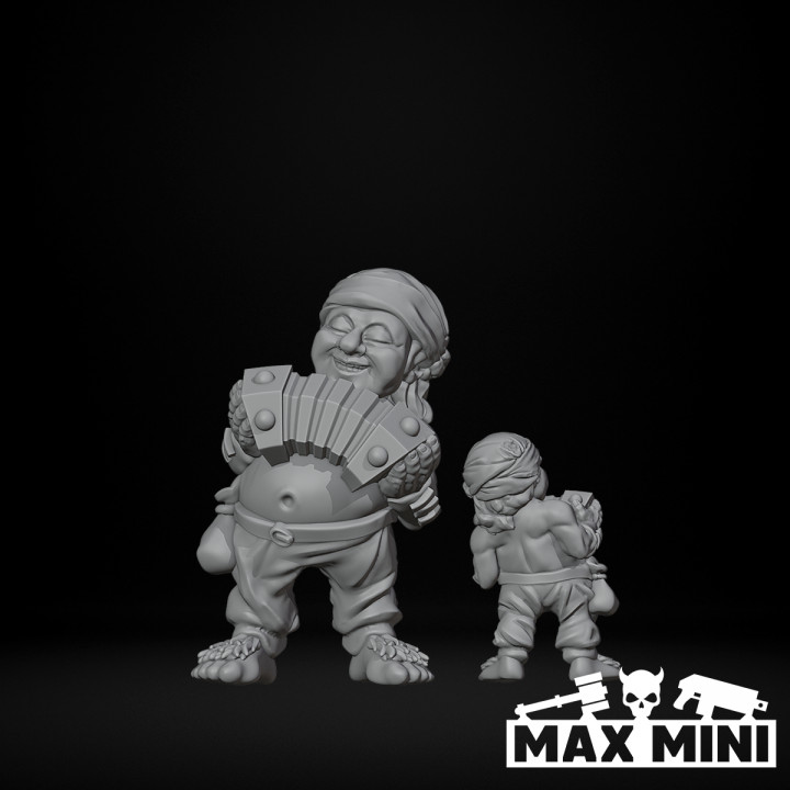 3D Printable Halfling Merc Pirates Command by Max Mini