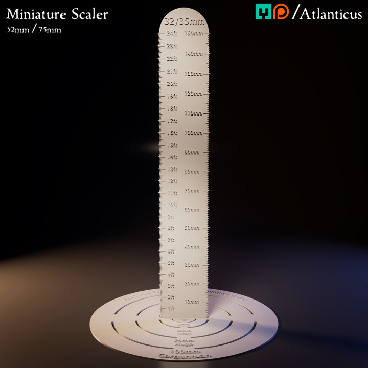 3D Printable Universal Miniature Scaler - 32mm / 75mm by Atlanticus Arts