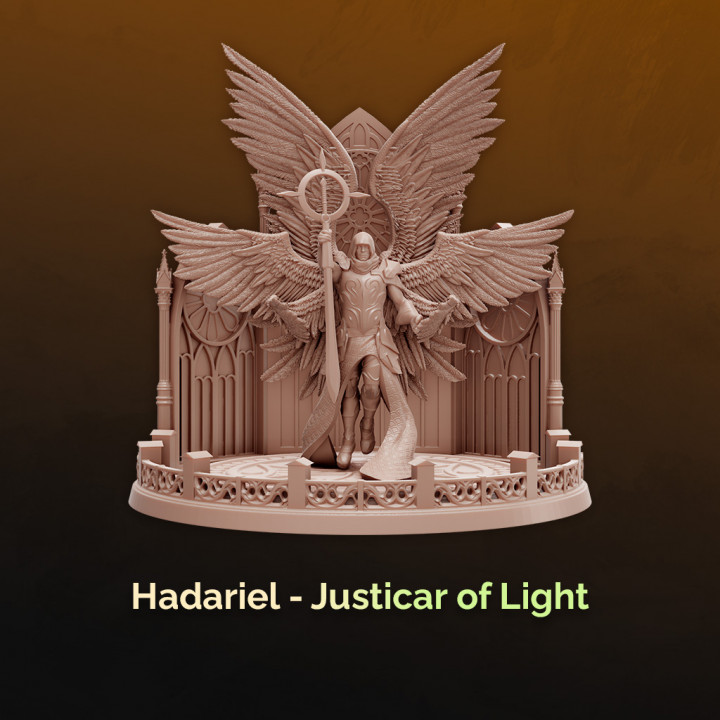 3D Printable Hadariel - Justicar of Light Reward by Artificers_Mini
