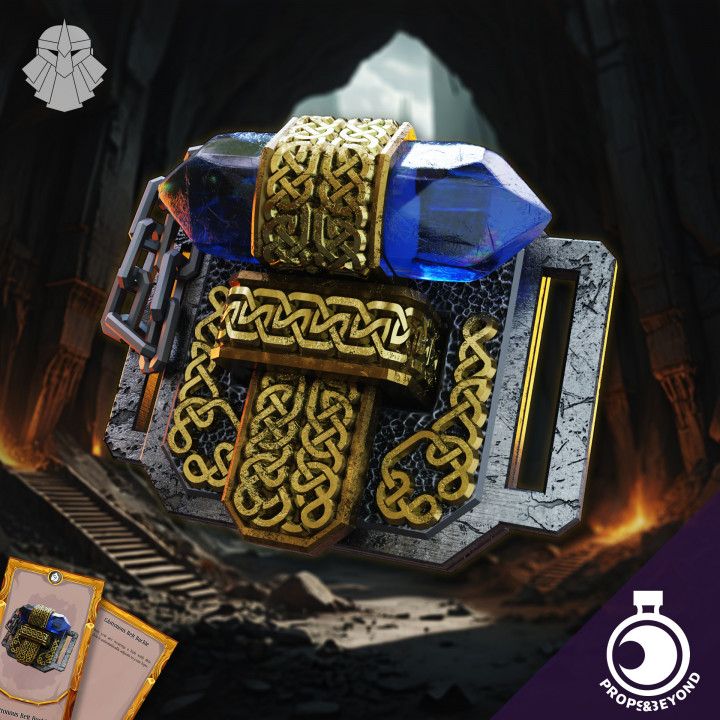 3D Printable Dwarven Belt Buckle by Props&Beyond