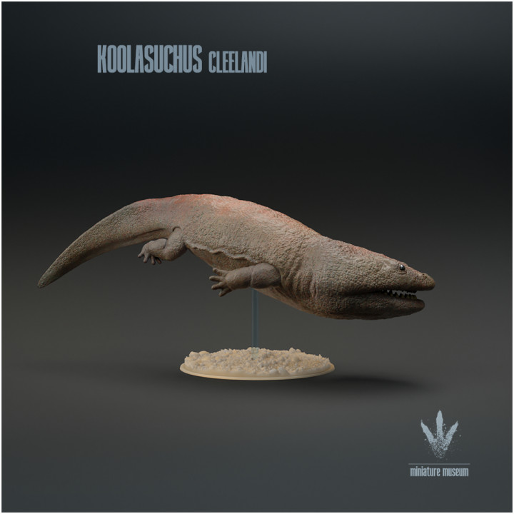3D Printable Koolasuchus cleelandi : Swimming by Miniature Museum