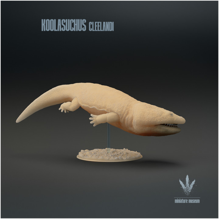 3D Printable Koolasuchus cleelandi : Swimming by Miniature Museum