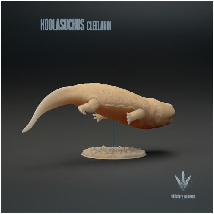 3D Printable Koolasuchus cleelandi : Swimming by Miniature Museum