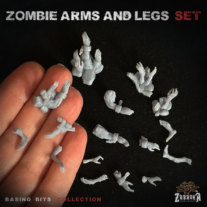 3D Printable Zombie arms and legs - Basing Bits by Zabavka Workshop