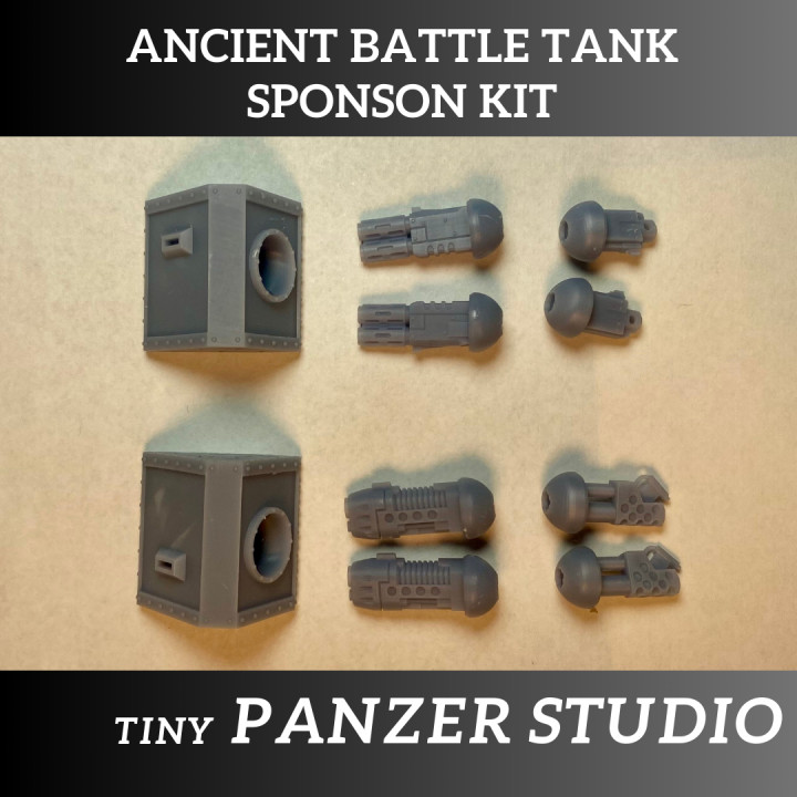 3D Printable Ancient Battle Tank Sponsons by Tiny Panzer Studio