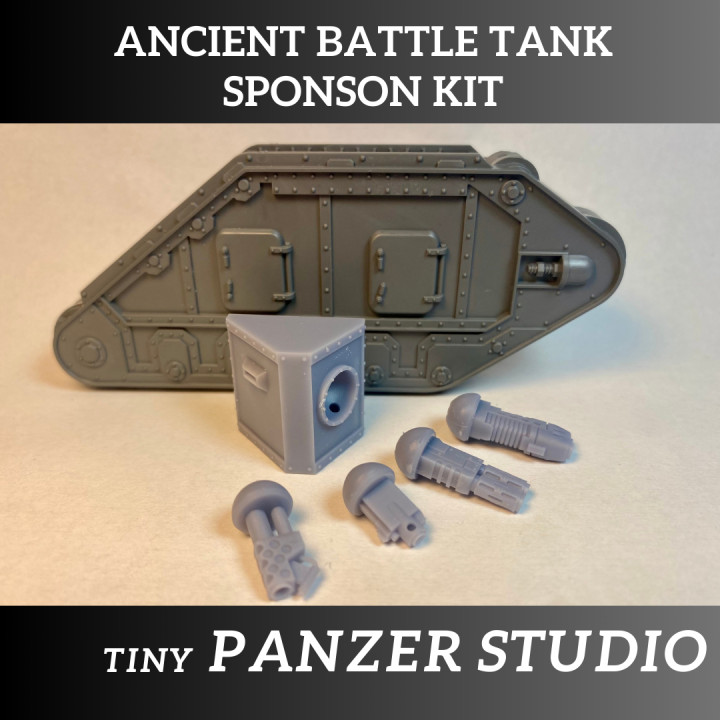 3D Printable Ancient Battle Tank Sponsons by Tiny Panzer Studio