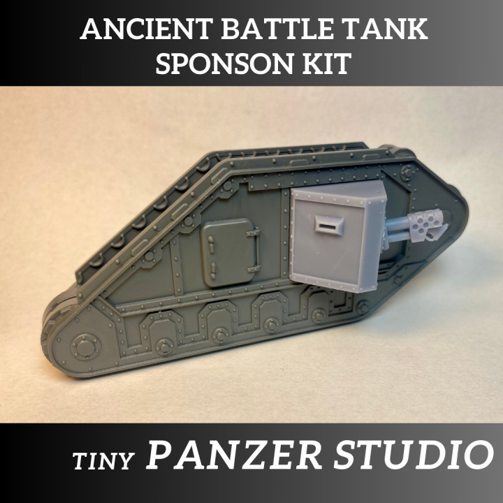 3D Printable Ancient Battle Tank Sponsons by Tiny Panzer Studio