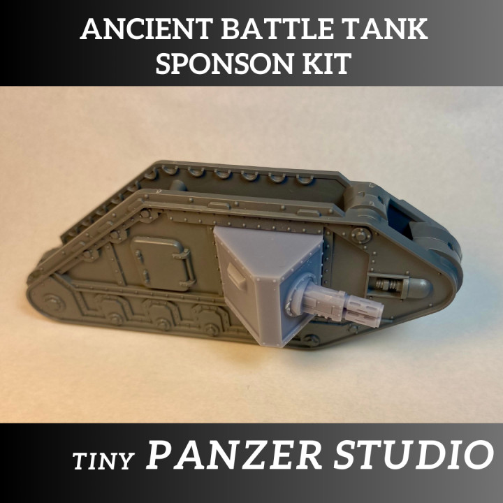 3D Printable Ancient Battle Tank Sponsons by Tiny Panzer Studio