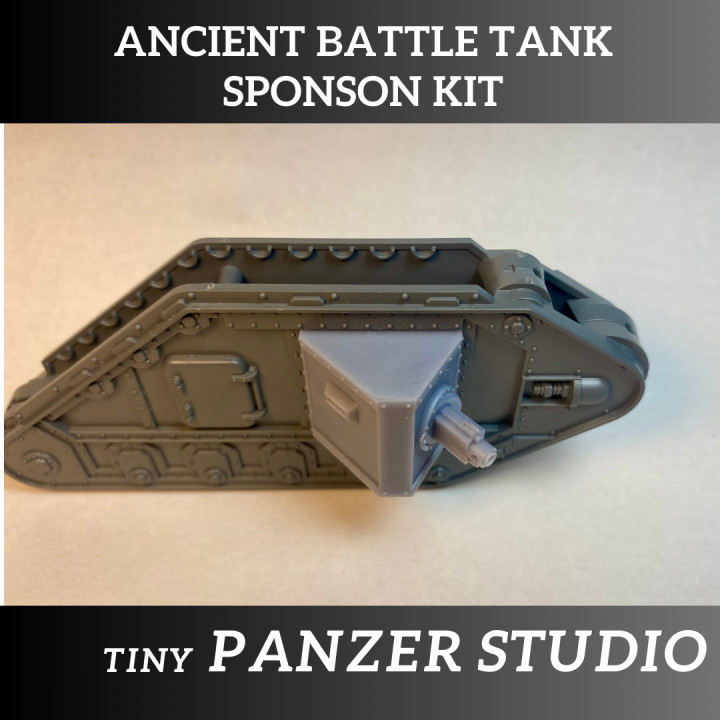 3D Printable Ancient Battle Tank Sponsons by Tiny Panzer Studio