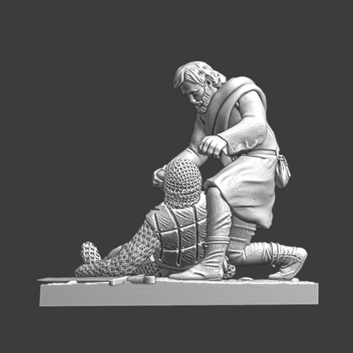 3D Printable Helping a wounded knight - Medieval diorama by Northern ...