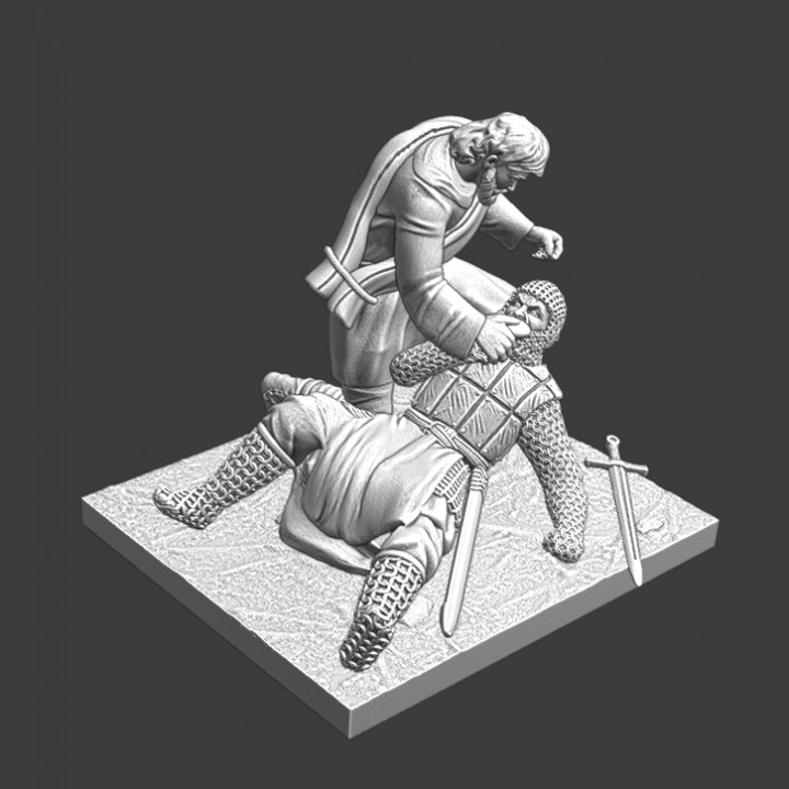 3D Printable Helping a wounded knight - Medieval diorama by Northern ...