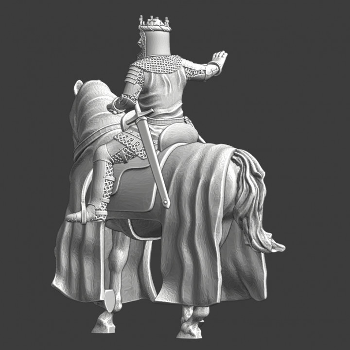 3D Printable Medieval mounted King - Holding his army back by Northern ...