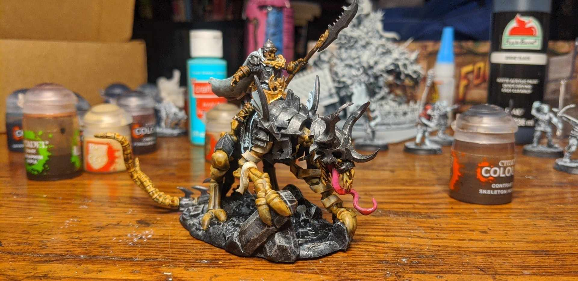 3D Printable Skeleton Champion on Abyssal Beast (Commander) - Vampiric ...