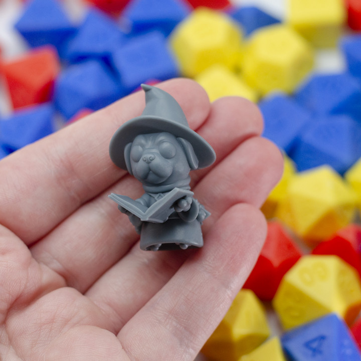 3D Printable Pug Wizard by Found Family Adventurecrafts