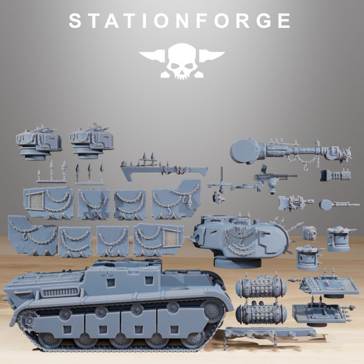 3D Printable GrimGuard Heavy Tank Corrupted Conversion Kit by Station Forge