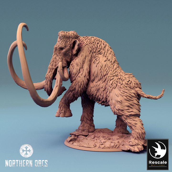 3D Printable Mammoth, Frost Mantus by Rescale Miniatures
