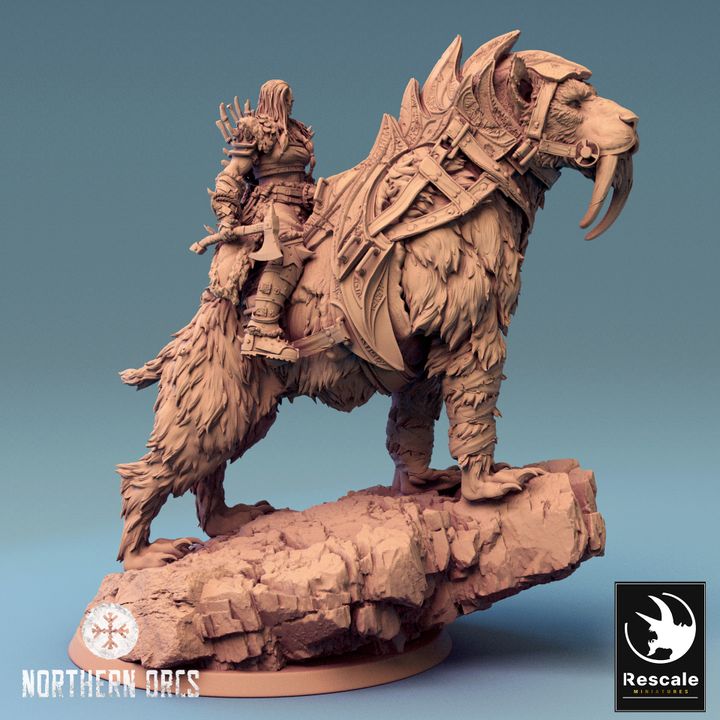 3D Printable Saber-toothed tiger, Gelidus Felix Queen by Rescale Miniatures