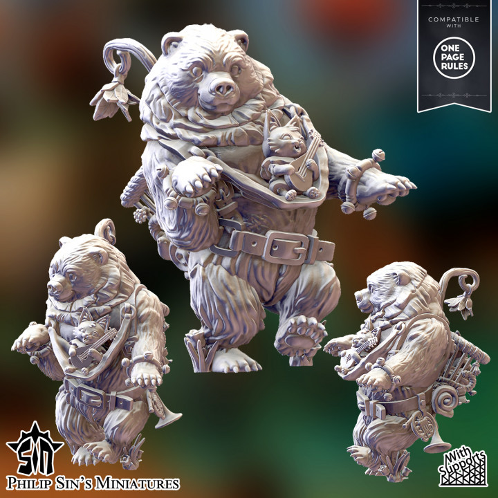 3D Printable Merrowcove-Bear Rider by Philip Sin's Miniatures