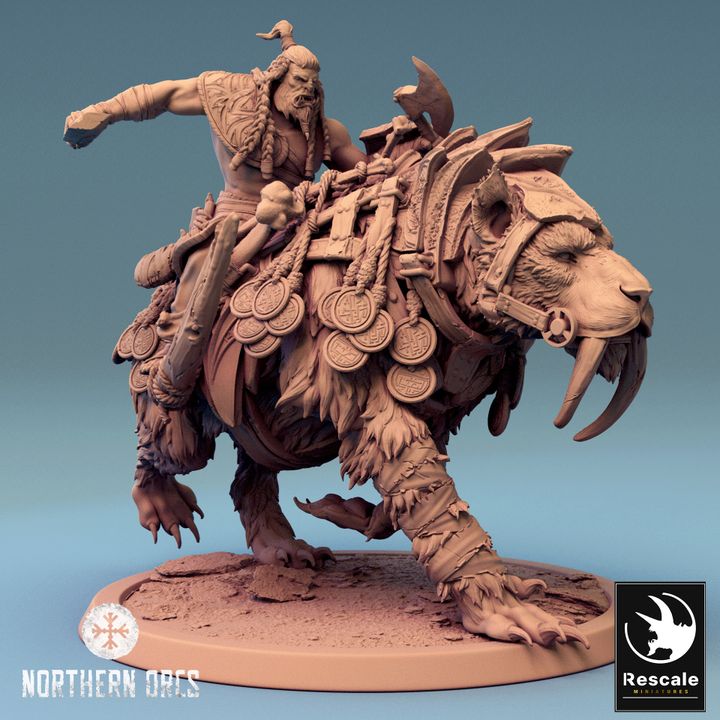 3D Printable Saber-toothed tiger, Gelidus Felix Walk by Rescale Miniatures