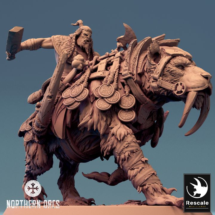 3D Printable Saber-toothed tiger, Gelidus Felix Walk by Rescale Miniatures